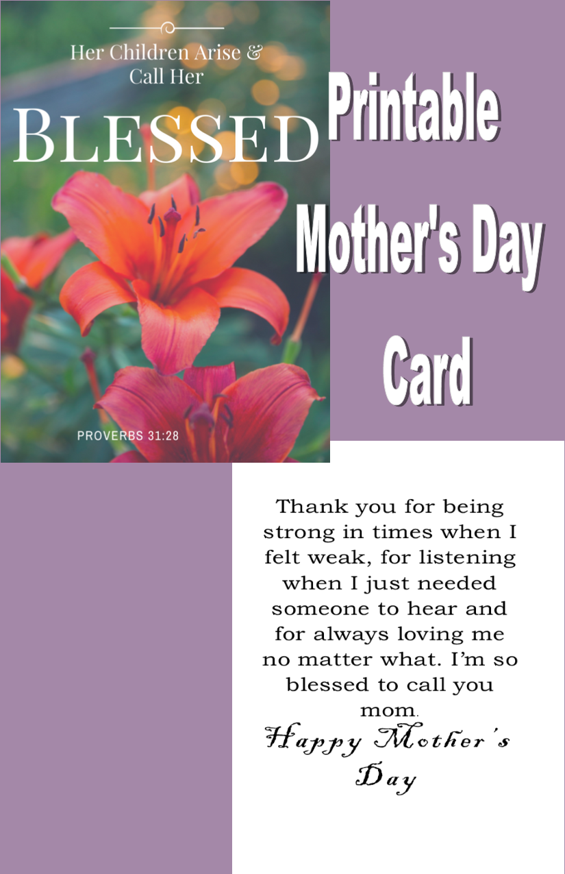 Christian Mothers Day Cards Printables